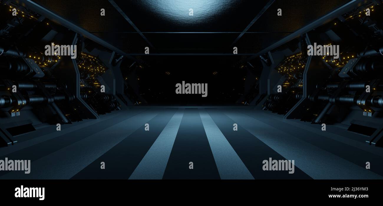 Futuristic Cyber Hall Studio Cyber Future Stage Corridor Advanced Black ...