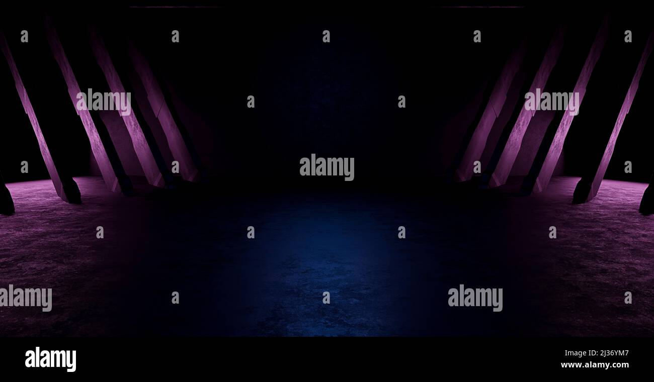 Futuristic Asphalt Floor Studio Room Showroom Spotlight Red Brown ...