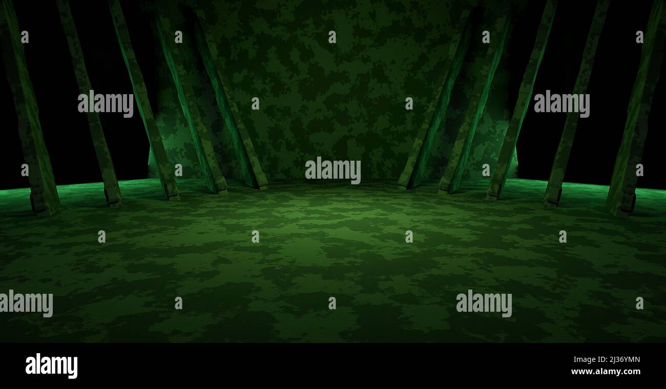 Space Futuristic Club Underground Scene Night Green Abstract Background ...