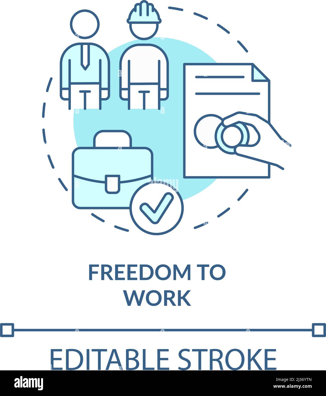 Freedom to work turquoise concept icon Stock Vector Image & Art - Alamy