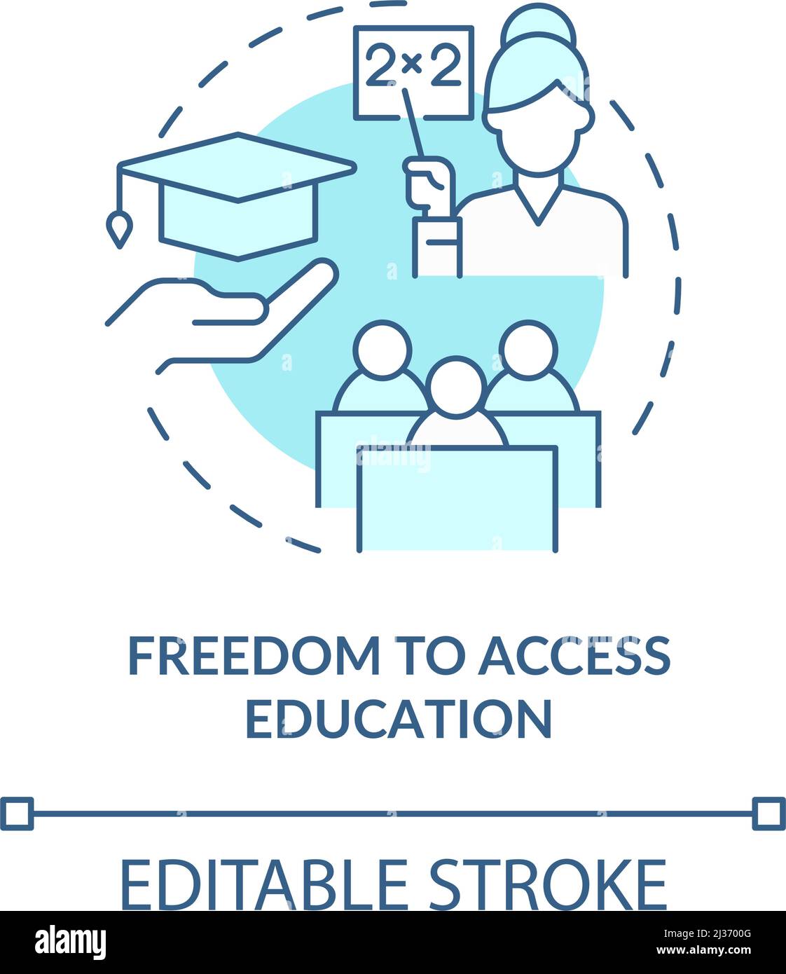 Freedom to access education turquoise concept icon Stock Vector Image ...