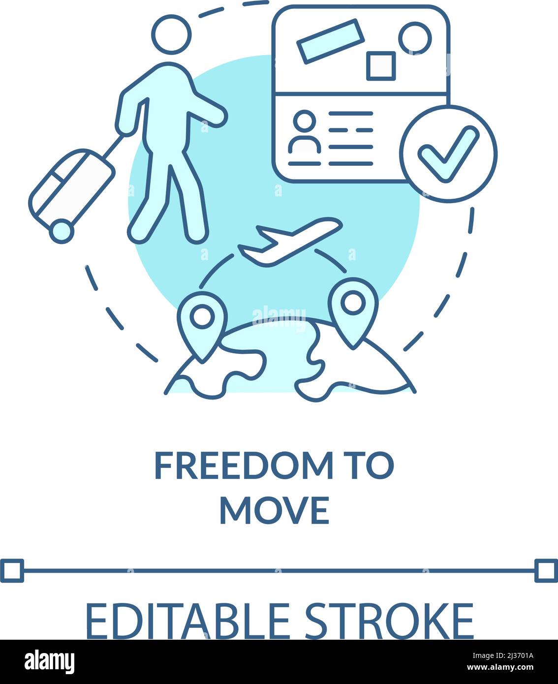 Freedom to move turquoise concept icon Stock Vector Image & Art - Alamy