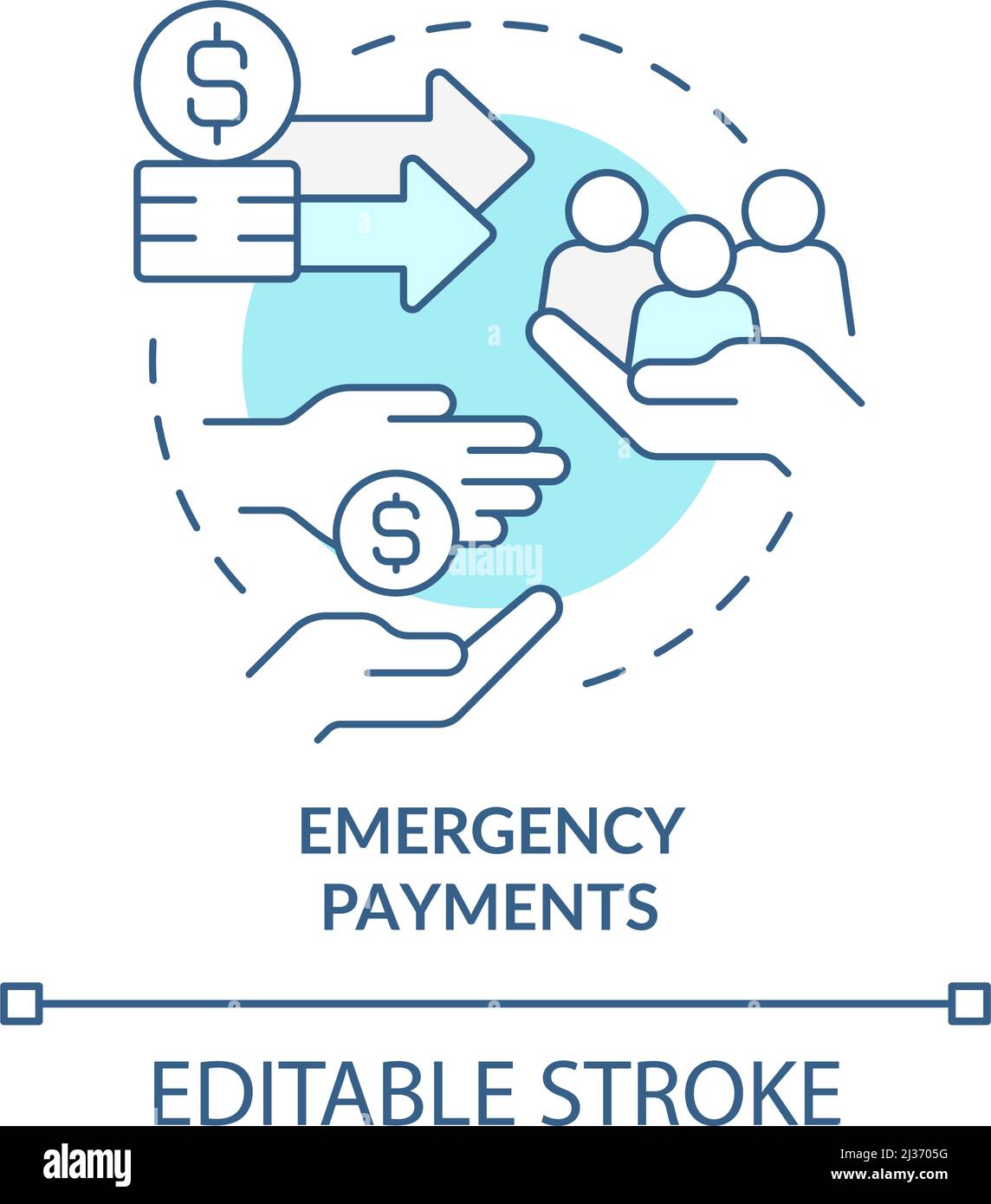 Emergency payments turquoise concept icon Stock Vector Image & Art - Alamy