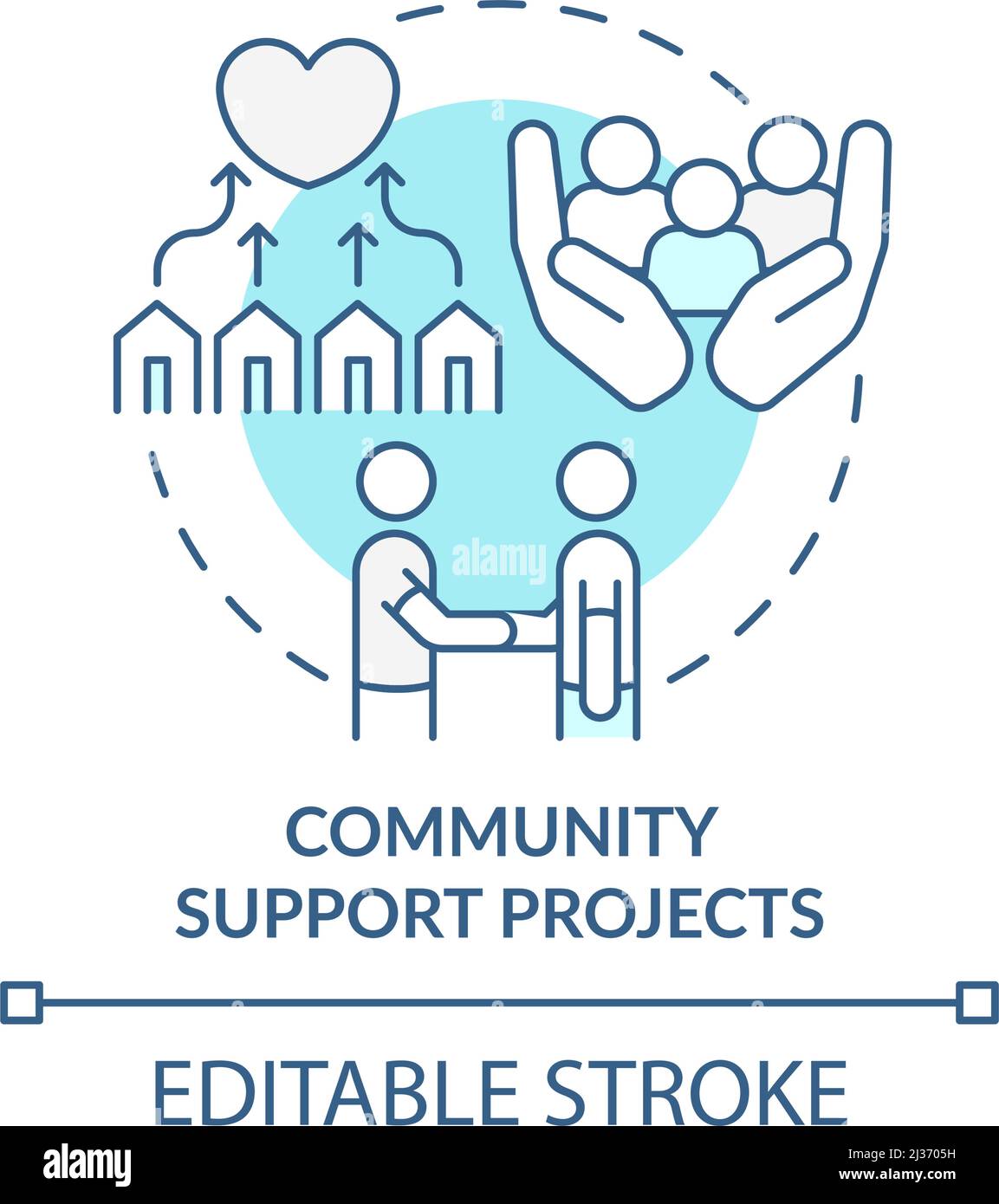 Community support projects turquoise concept icon Stock Vector Image ...