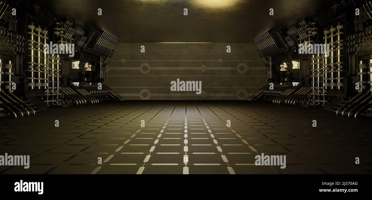 Alien SciFi Empty Hallway Corridor Room Garage Studio Dance Glowing ...