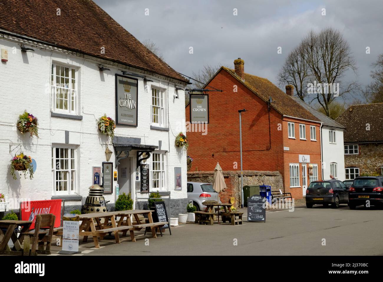 Around Aldbourne, a wiltshire village. The Crown Pub Stock Photo - Alamy