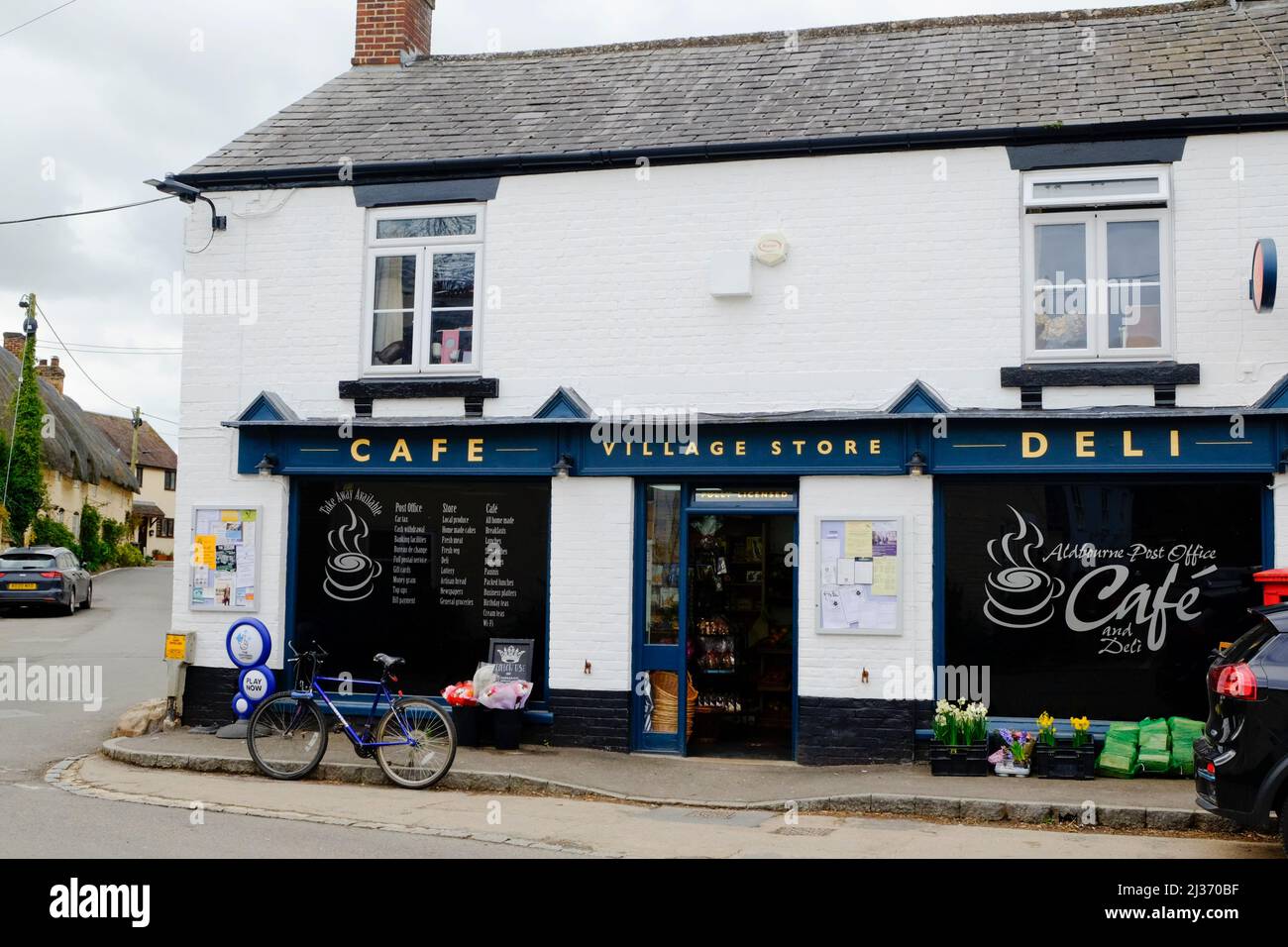 Around Aldbourne, a wiltshire village. The village store, post office ...