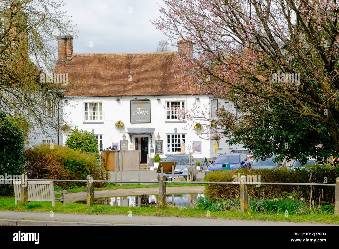 Around Aldbourne, a wiltshire village. The Crown Pub Stock Photo - Alamy