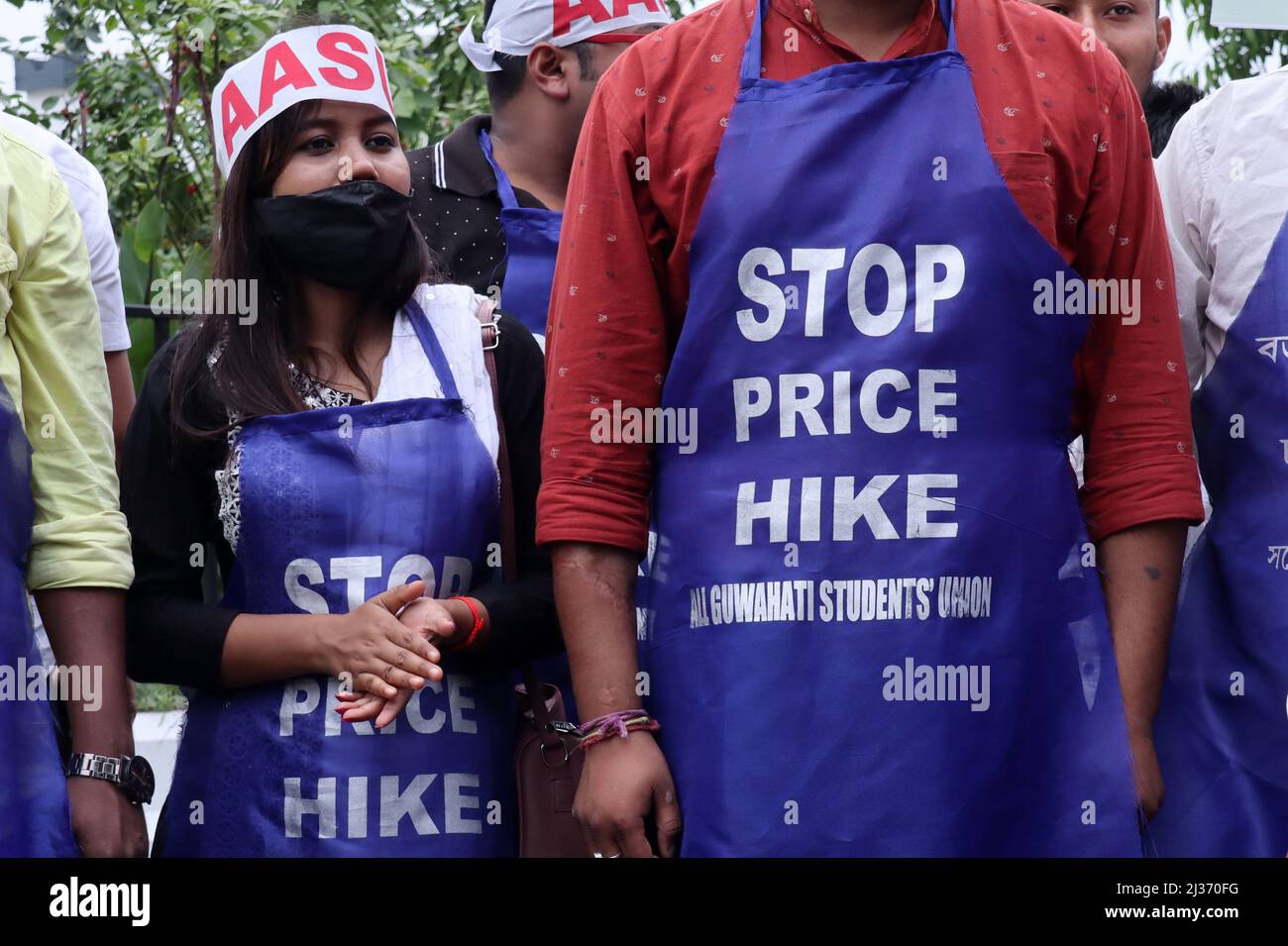 April 6, 2022, Guwahati, India: Activists of All Guwahati Students ...