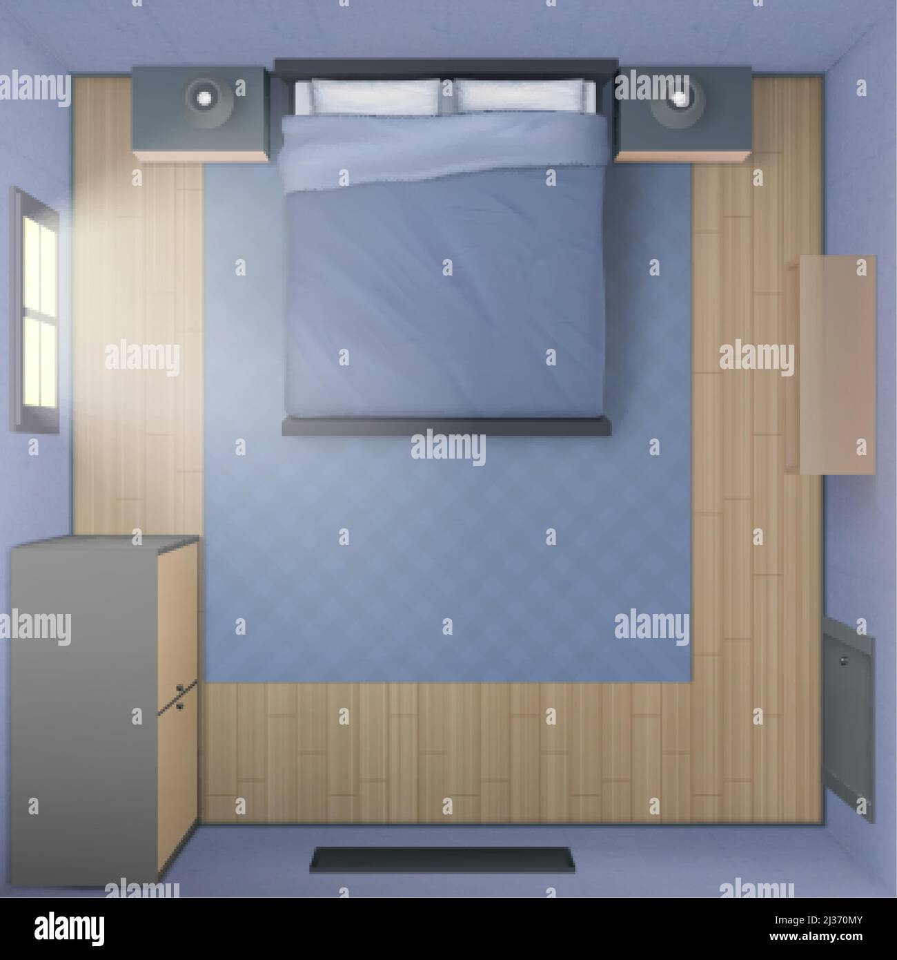 3d rendering bed top view Stock Vector Images - Alamy