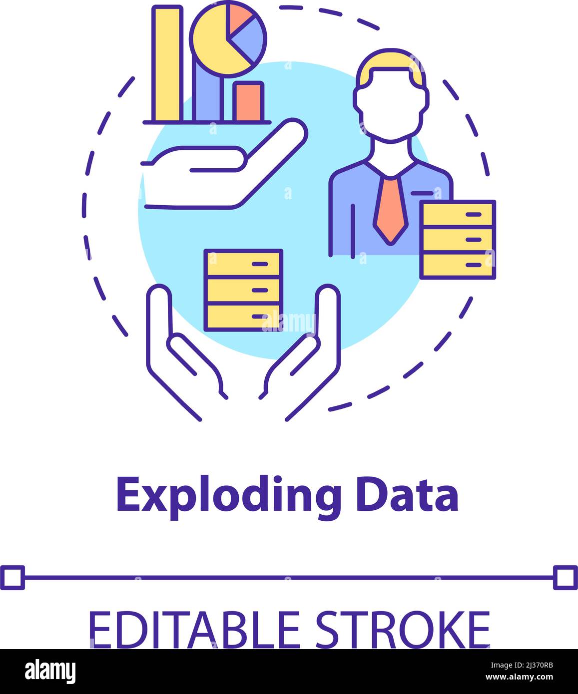 Exploding data concept icon Stock Vector Image & Art - Alamy