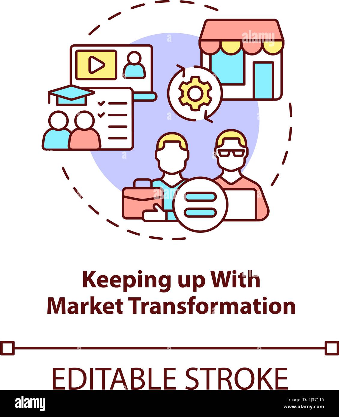 Keeping up with market transformation concept icon Stock Vector Image ...
