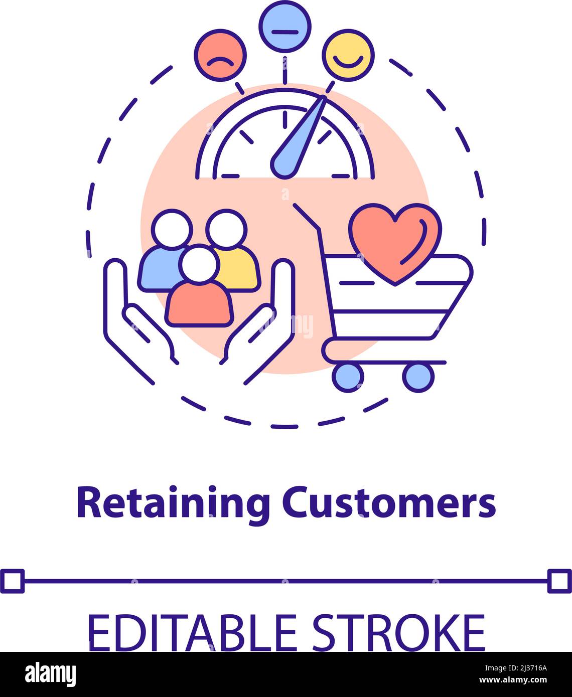 Retaining customers concept icon Stock Vector Image & Art - Alamy