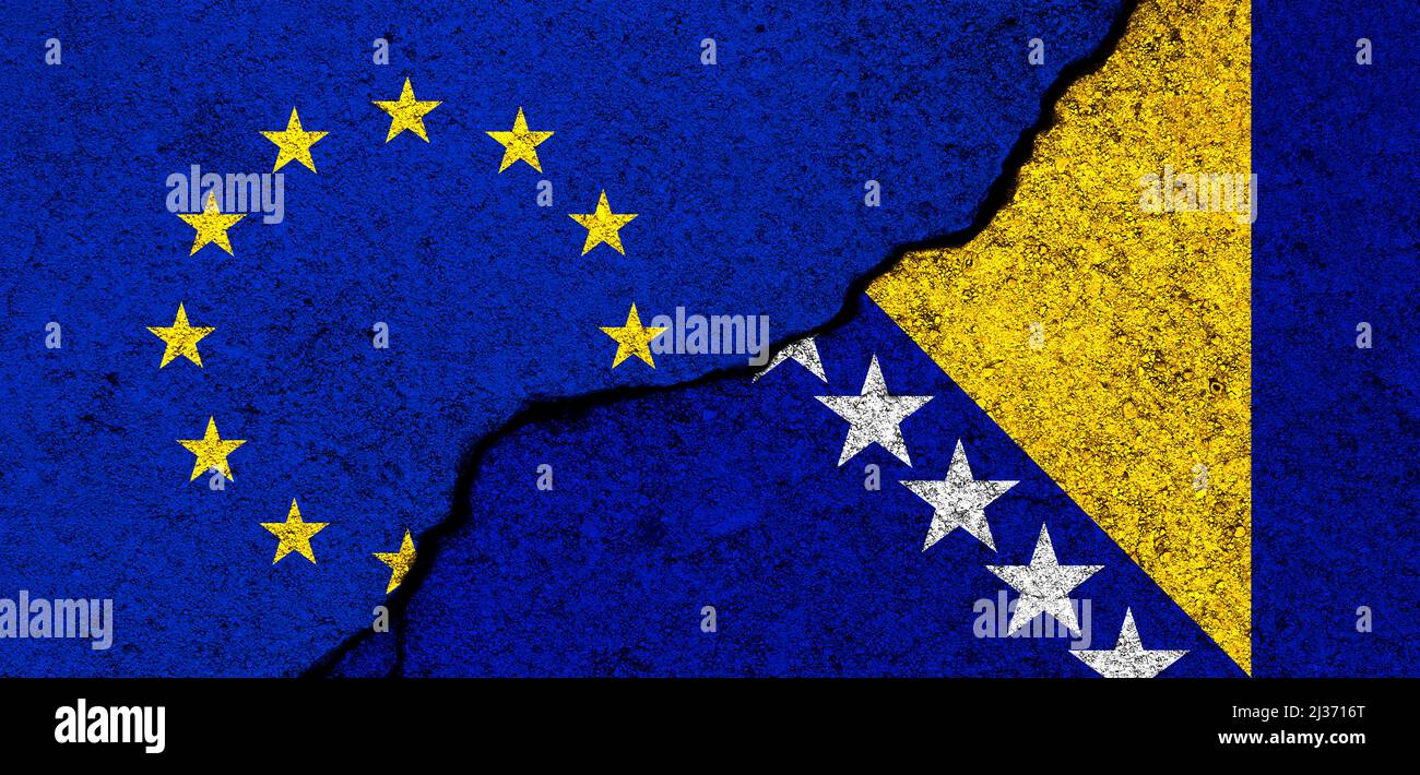 Europe Union and Bosnia and Herzegovina flags. Relationships ...
