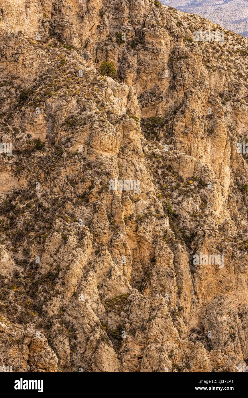 Texture of Rocky Mountainside In Guadalupe Mountains National Park ...