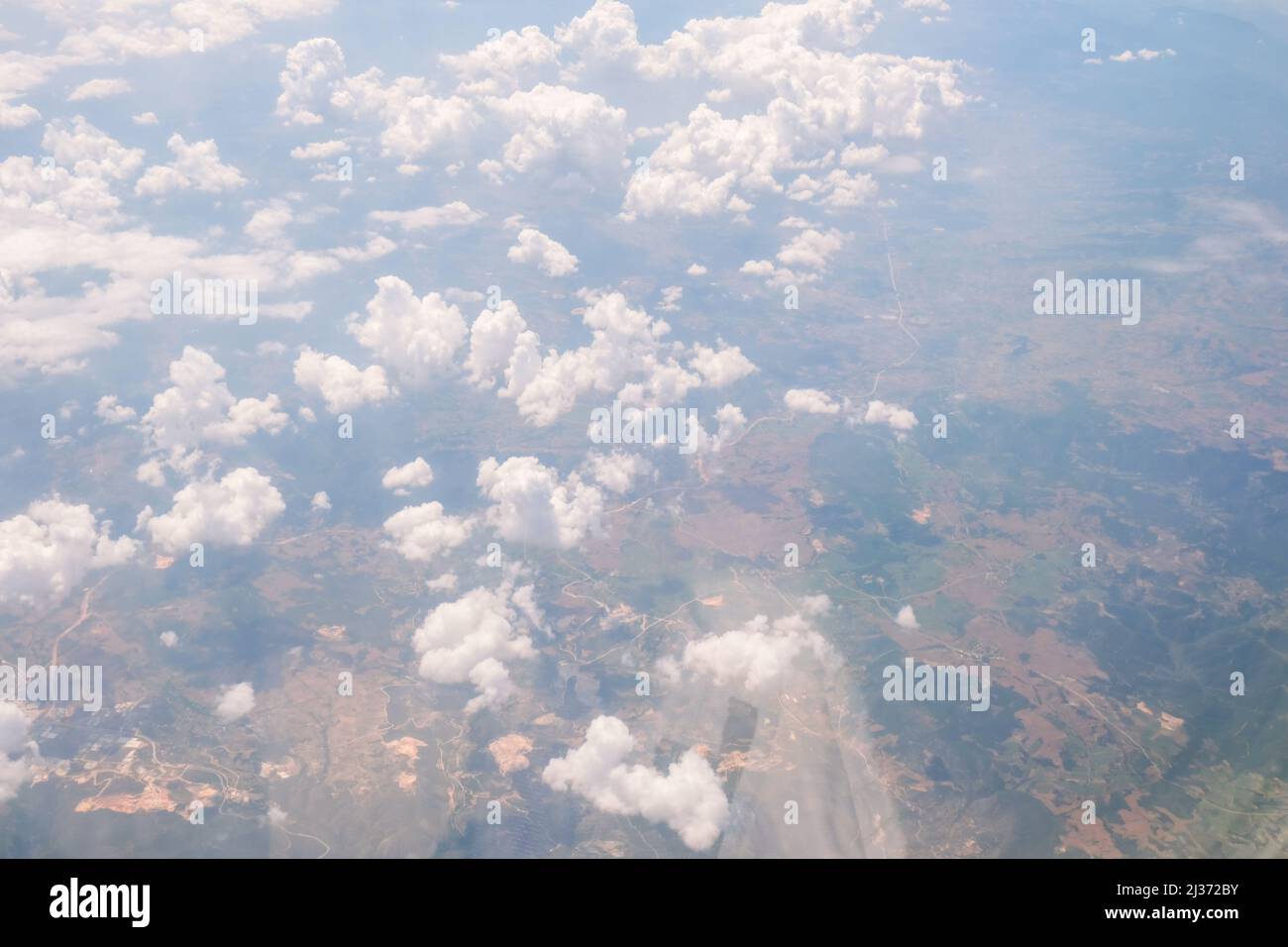 Airplane flight. View from the window of the plane. Airplane, Aircraft ...