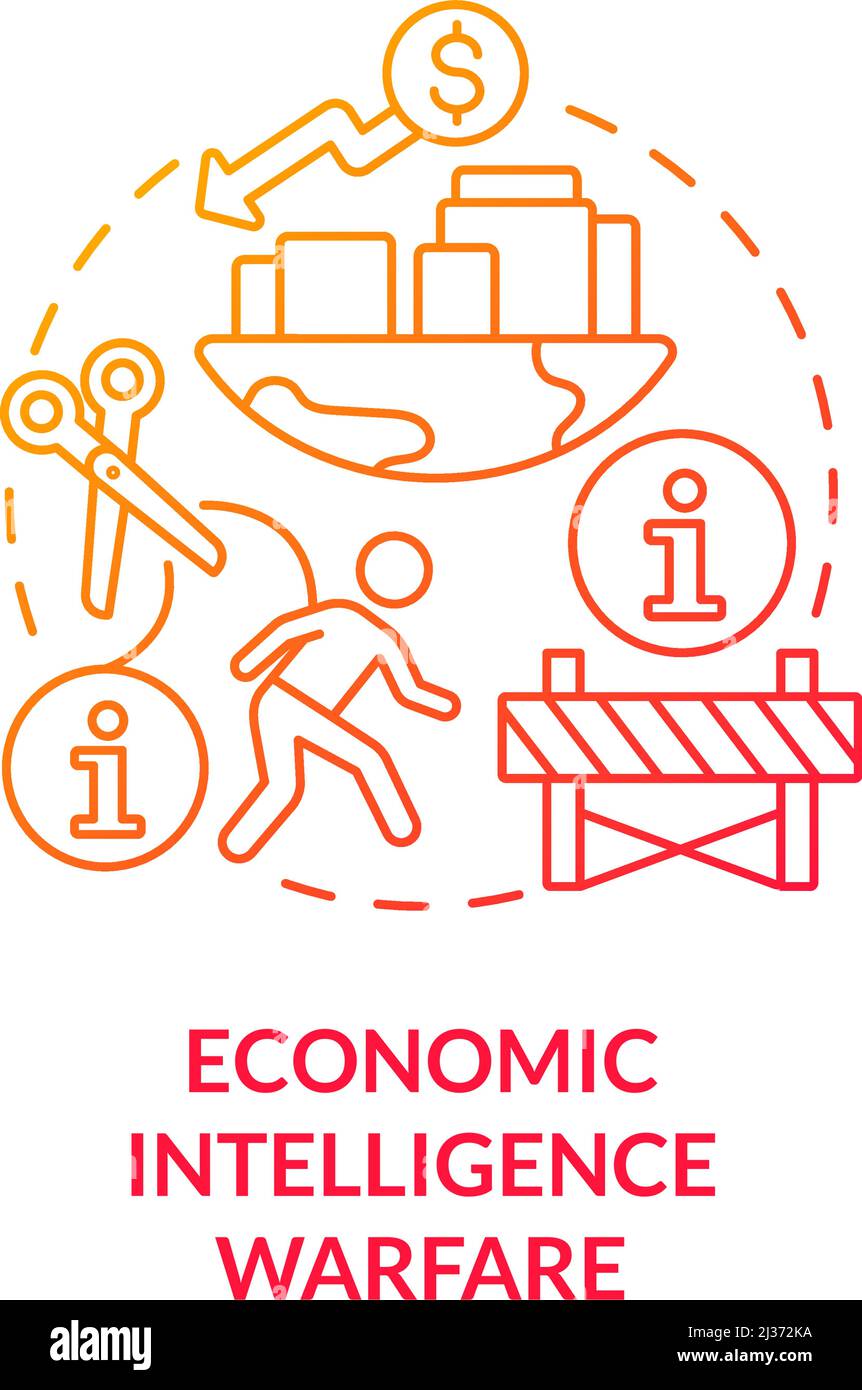 Economic intelligence warfare red gradient concept icon Stock Vector ...