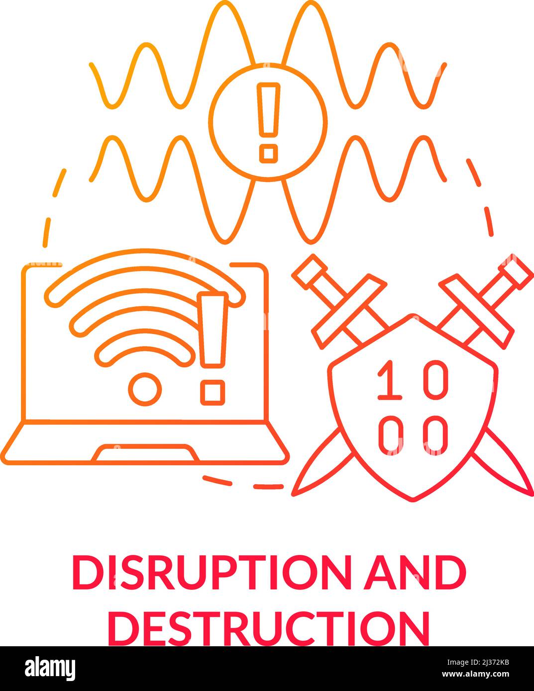 Disruption and destruction red gradient concept icon Stock Vector Image ...
