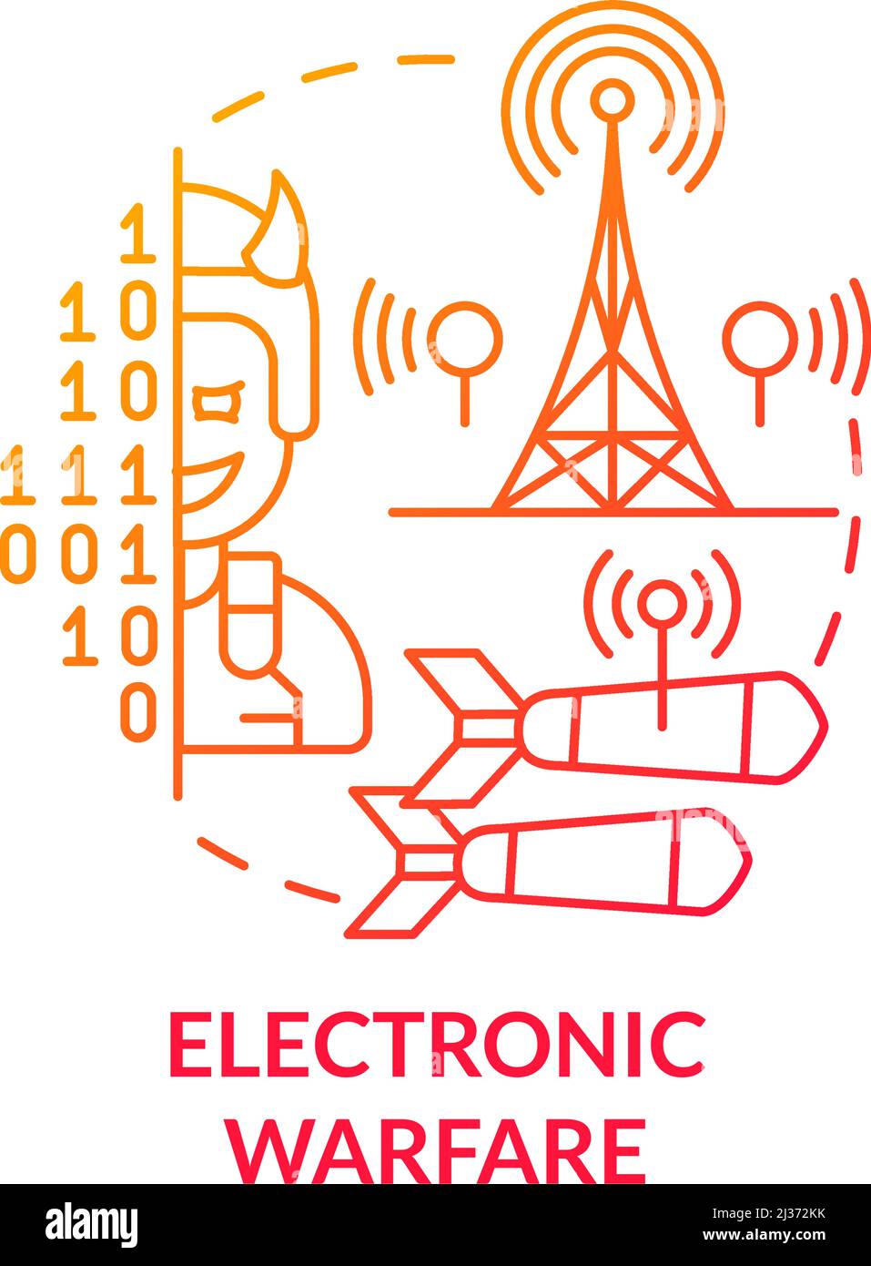 Electronic Warfare Red Gradient Concept Icon Stock Vector Image And Art Alamy