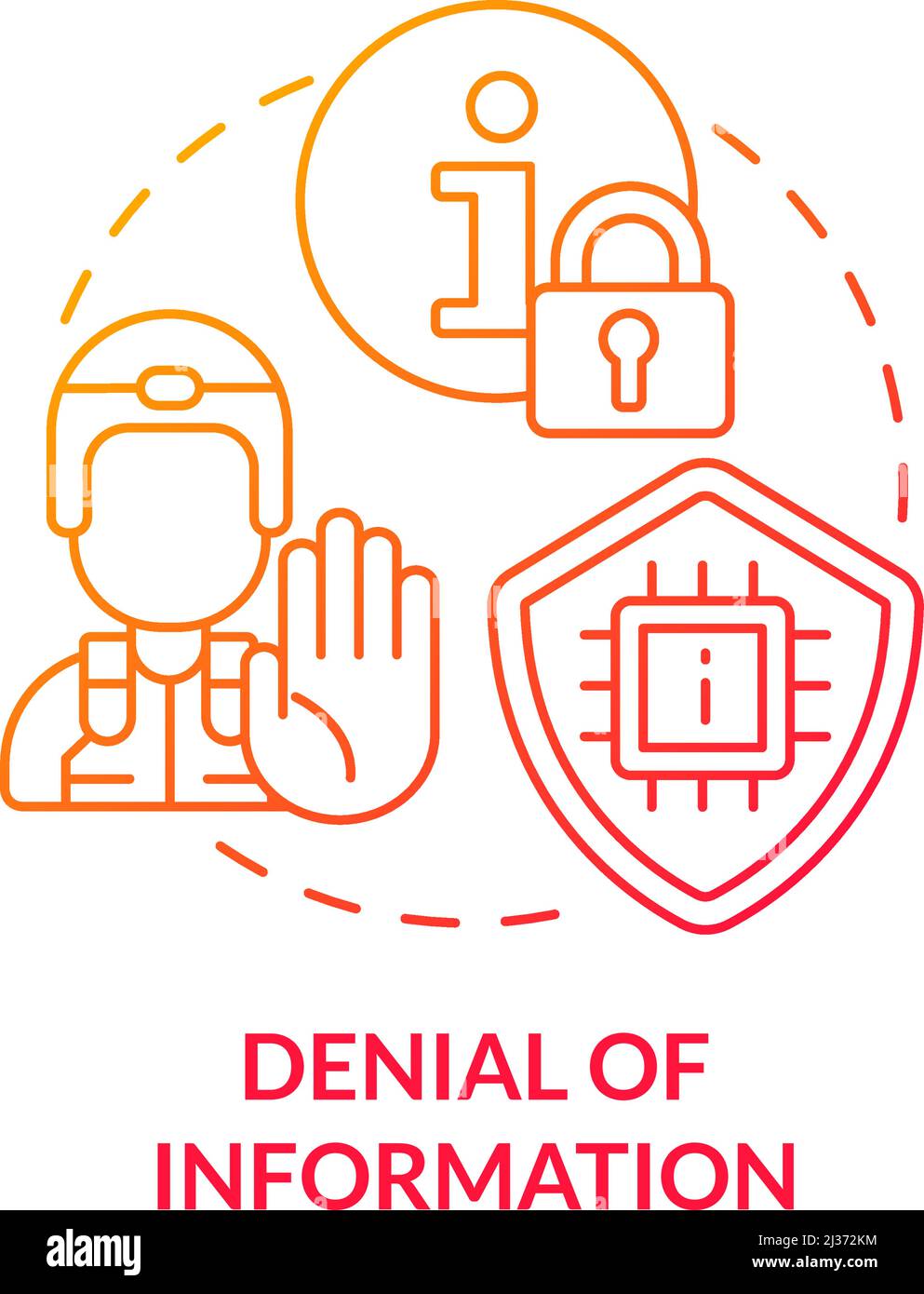 Denial of information red gradient concept icon Stock Vector Image ...