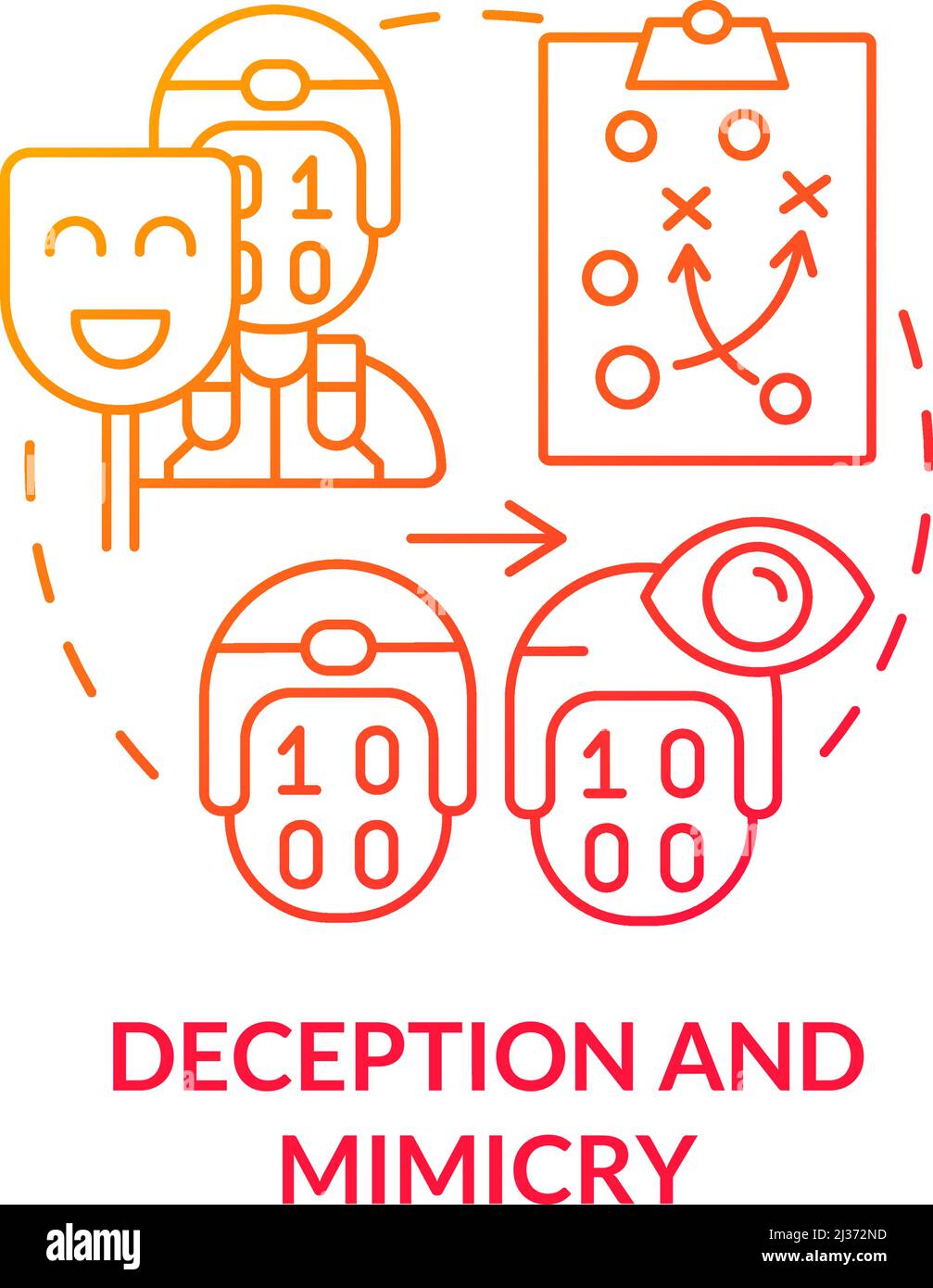 Deception and mimicry red gradient concept icon Stock Vector Image ...