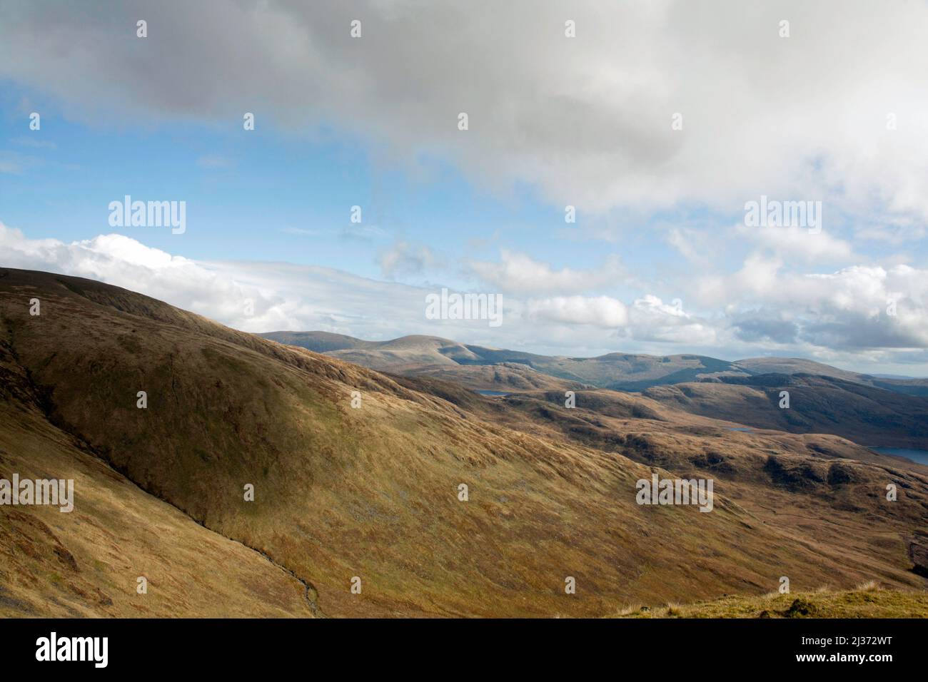 Views across the Galloway Forest Park from near the summit of Merrick ...