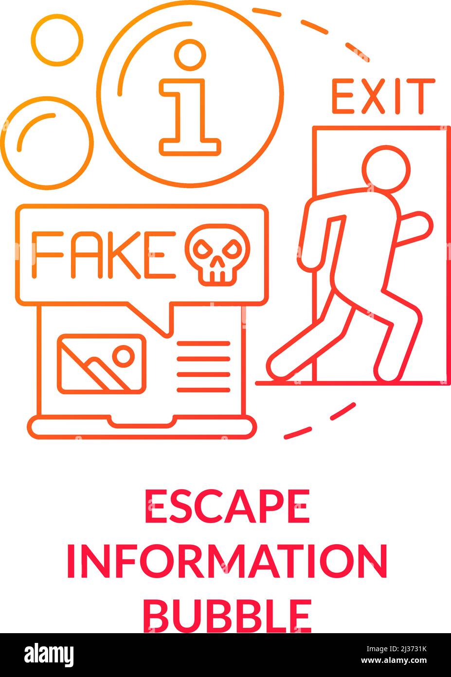 Escape information bubble red gradient concept icon Stock Vector Image ...