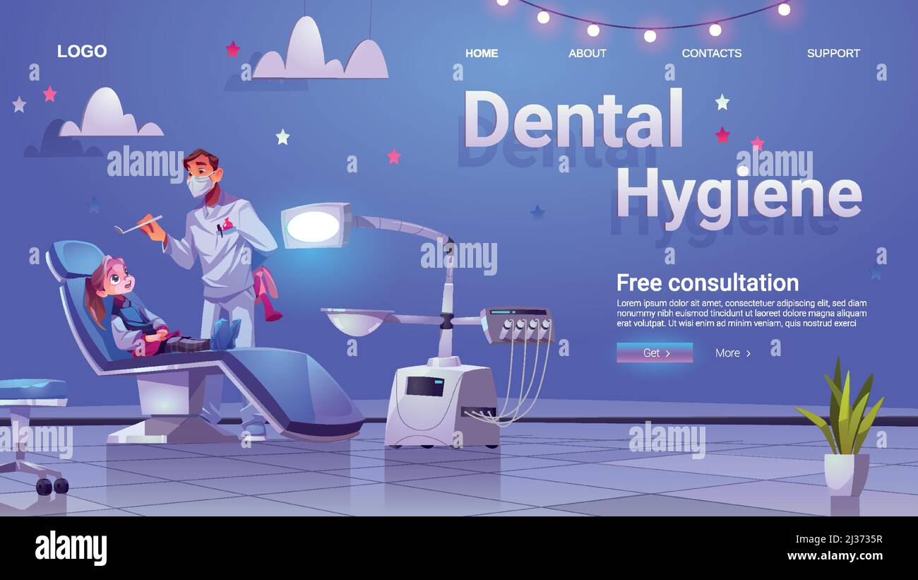 Dental hygiene banner. Concept of tooth treatment and care. Vector ...