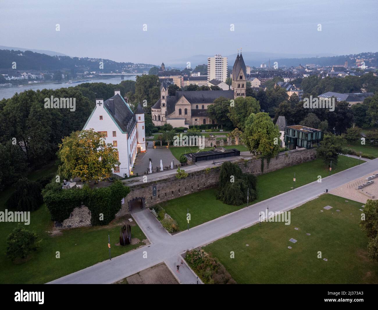 Aerial View of Basilica Sankt Pastor, Koblenz - Germany Stock Photo - Alamy
