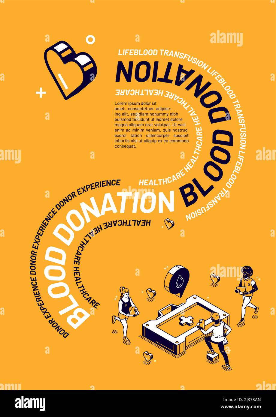 Blood donation isometric poster, donor experience, lifeblood ...