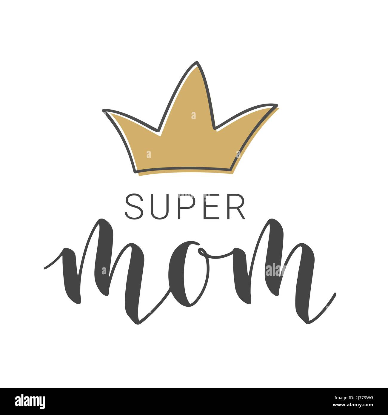 Handwritten Lettering of Super Mom. Template for Banner, Greeting Card ...