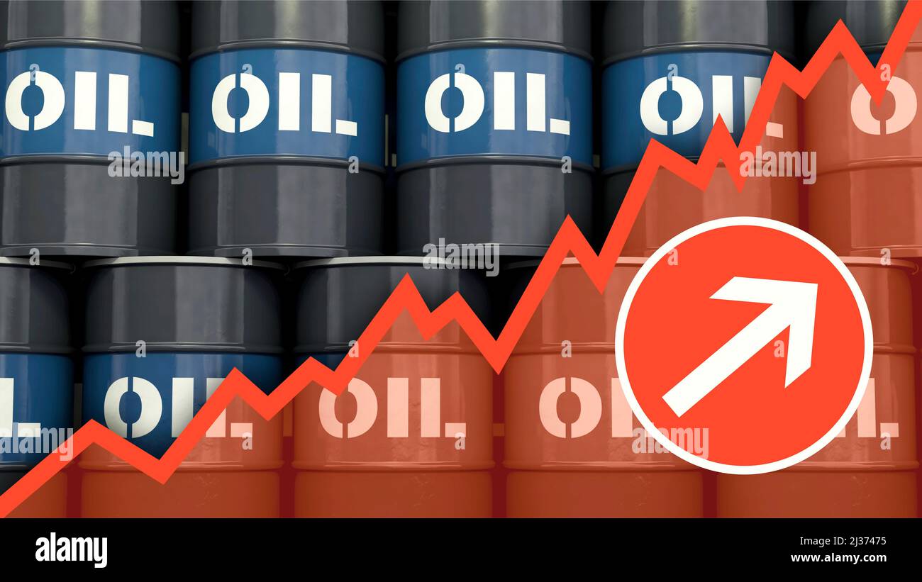 Oil price graph rising Stock Photo - Alamy