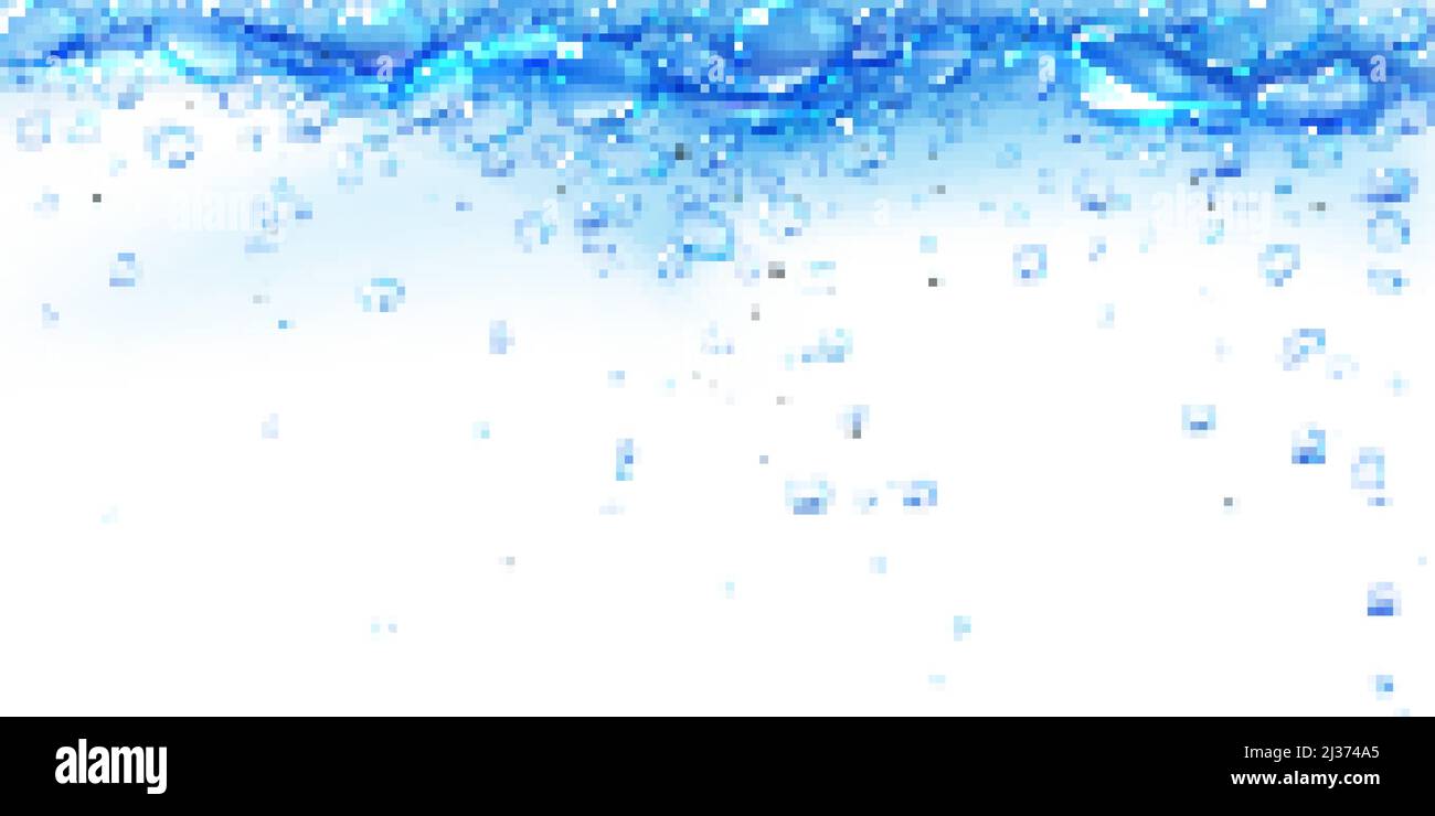 Boiling water abstract background with air bubbles on transparent ...