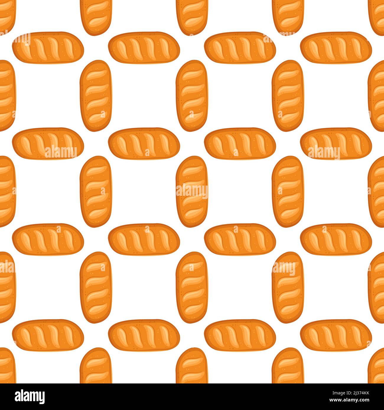 Seamless pattern with whole white loaf bread. Print of bakery products ...