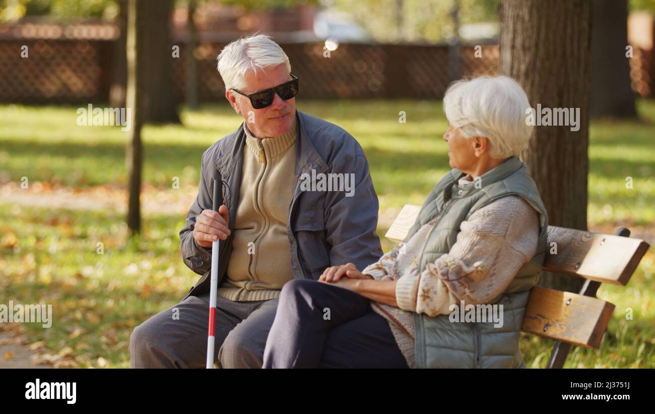 Handicapped blind people emotional support rehabilitation concept ...