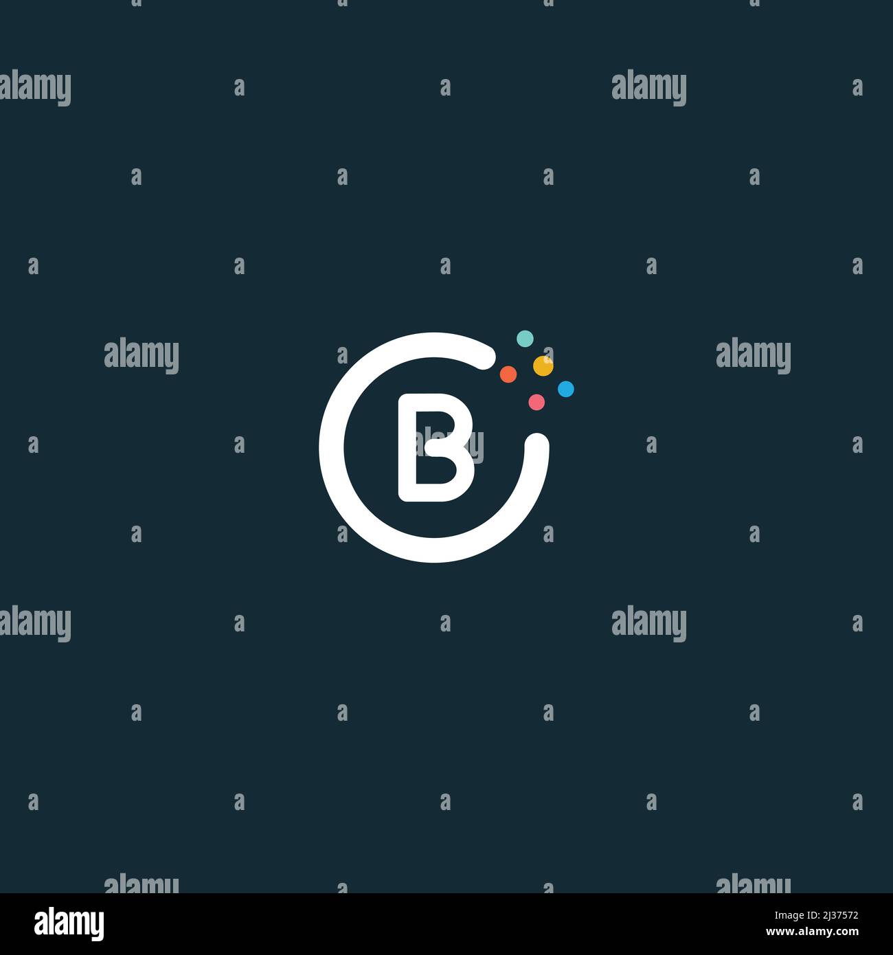 B Letter creative Monogram Design with bubbles Stock Vector Image & Art ...