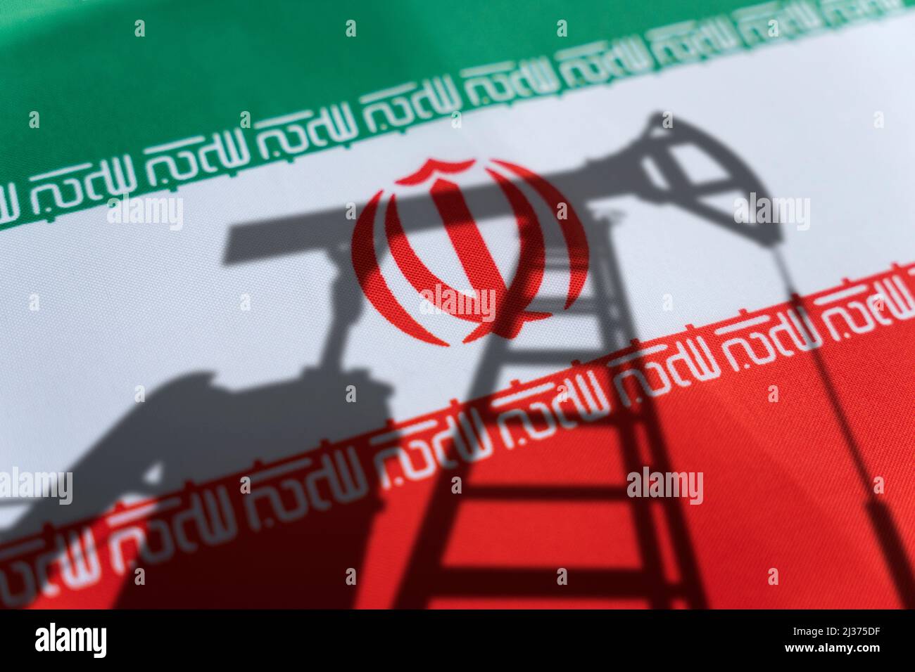 The oil industry of iran. Oil rigs on the background of the iranian ...