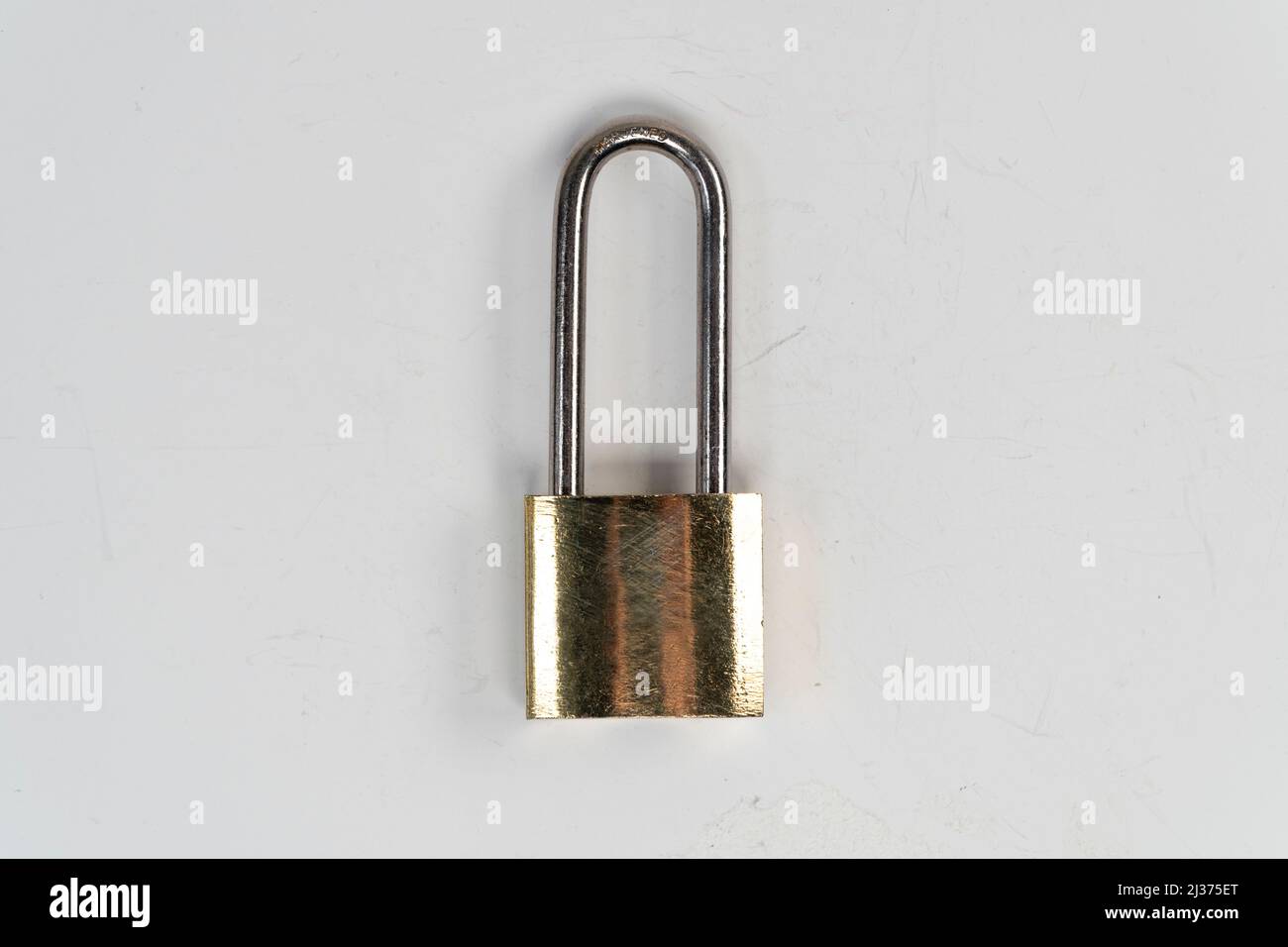 Steel tall padlock isolated on white background, locked padlock, solid ...