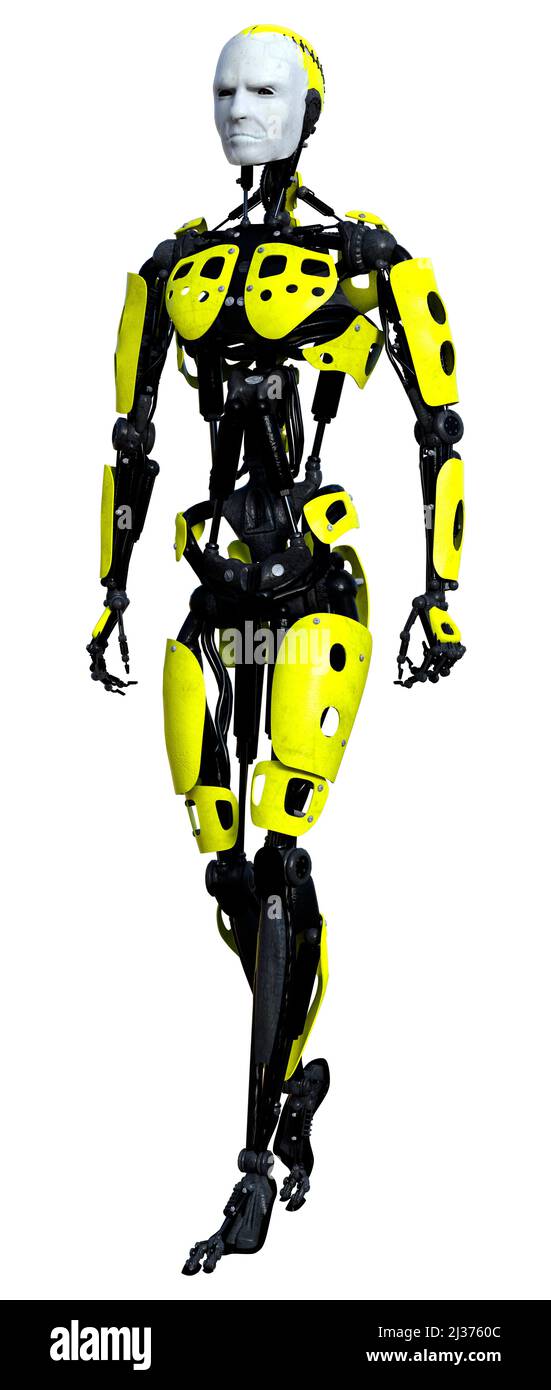 3D rendering of a male robot isolated on white background Stock Photo ...