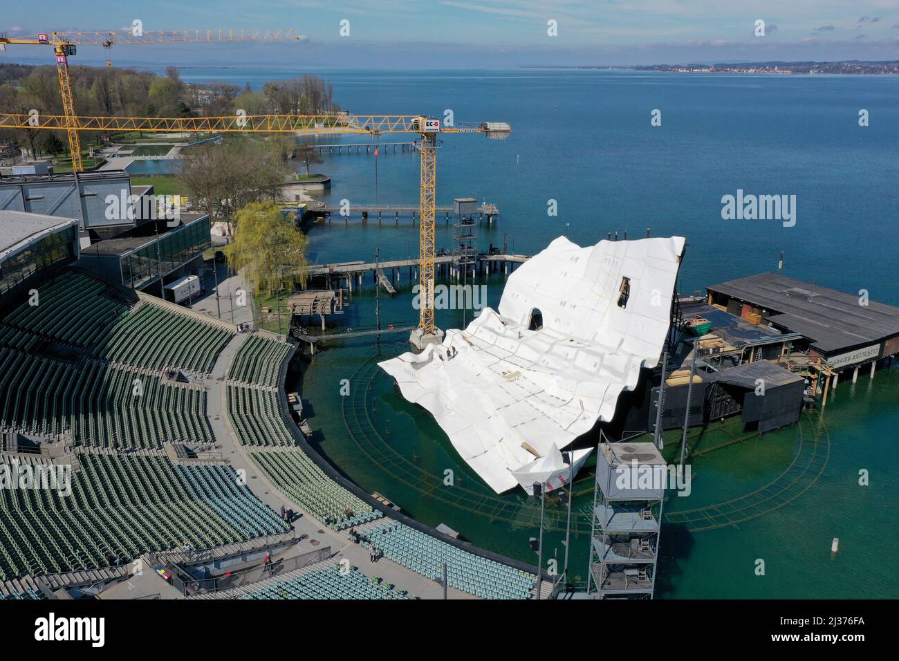 Bregenz, Austria. 06th Apr, 2022. The set for the opera "Madame ...