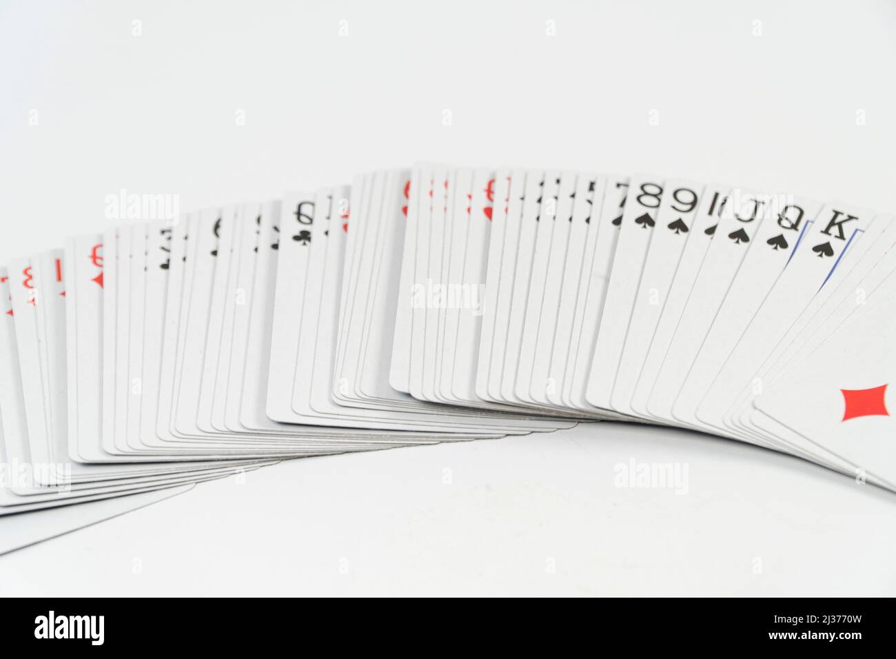 Deck of playing cards pile, isolated on white background, playing cards ...