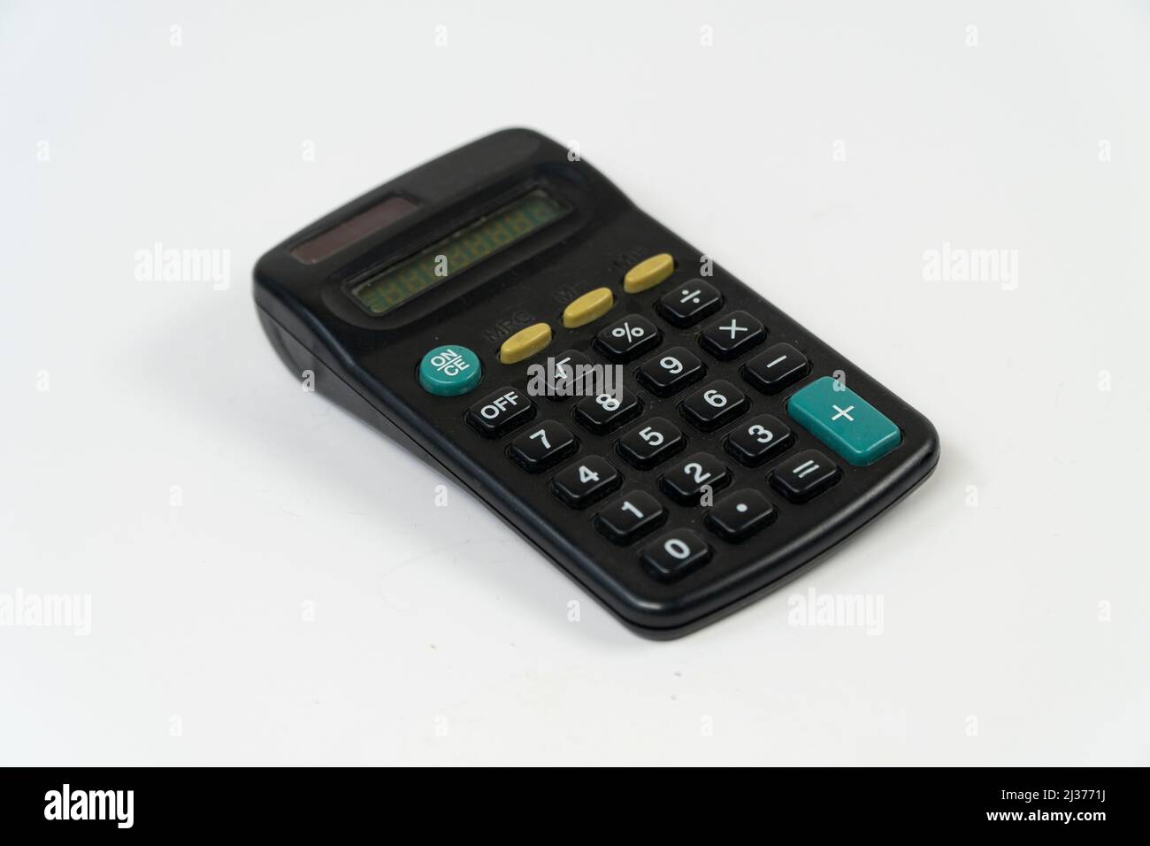 Electronic calculator isolated on white background, mini calculator ...