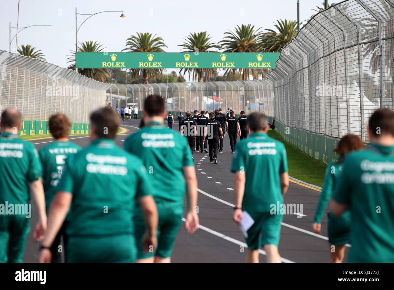 Melbourne, Australia. 6th April 2022. Circuit atmosphere - Mercedes AMG ...
