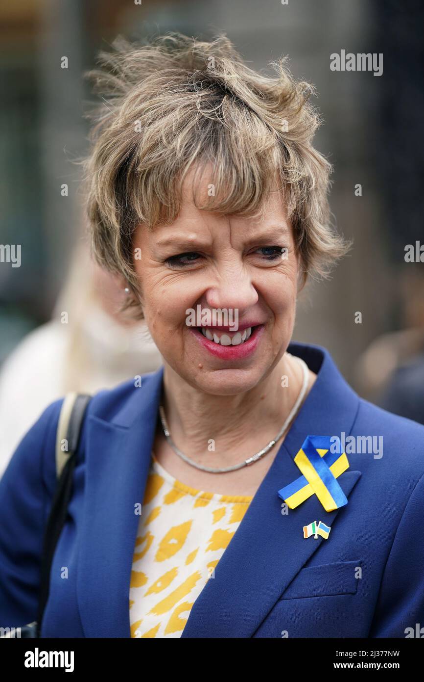 Labour party leader Ivana Bacik outside Leinster House, Dublin, ahead ...