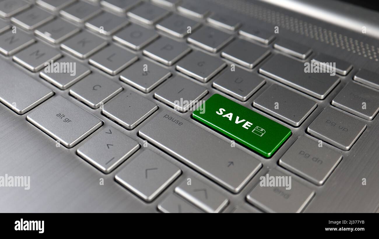save text on the enter button, metaphor of signs, Keyboard concept ...