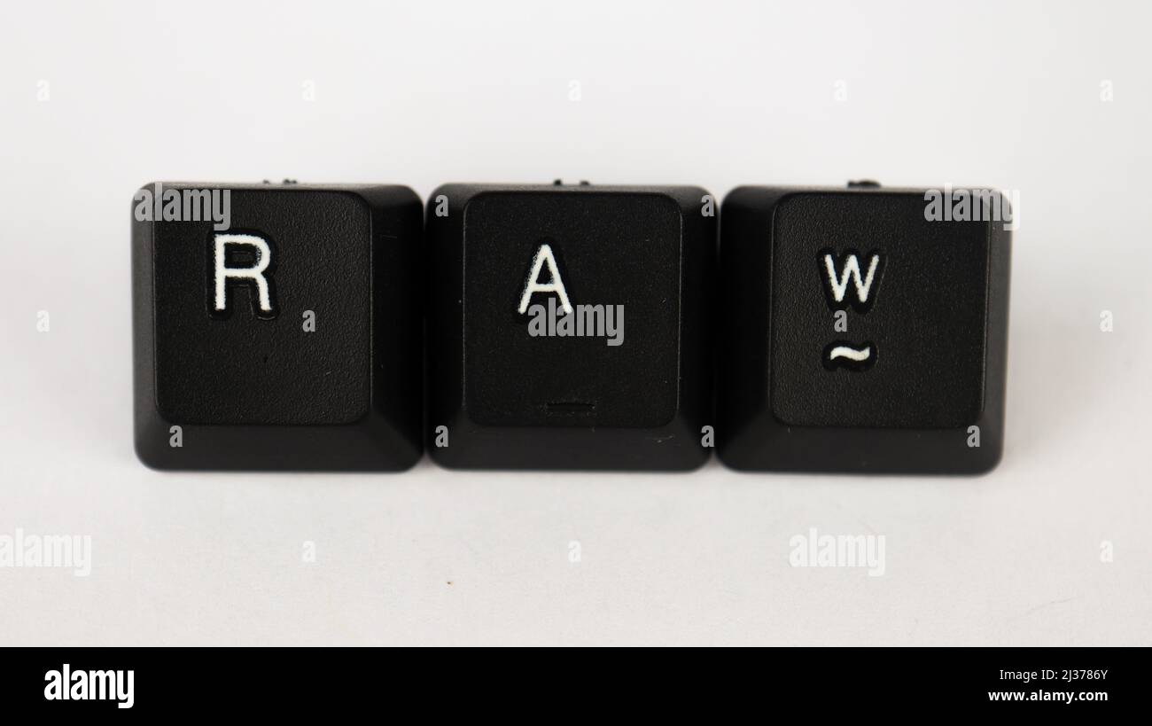 Raw Text Created With Keyboard Keys Isolated On White Background White