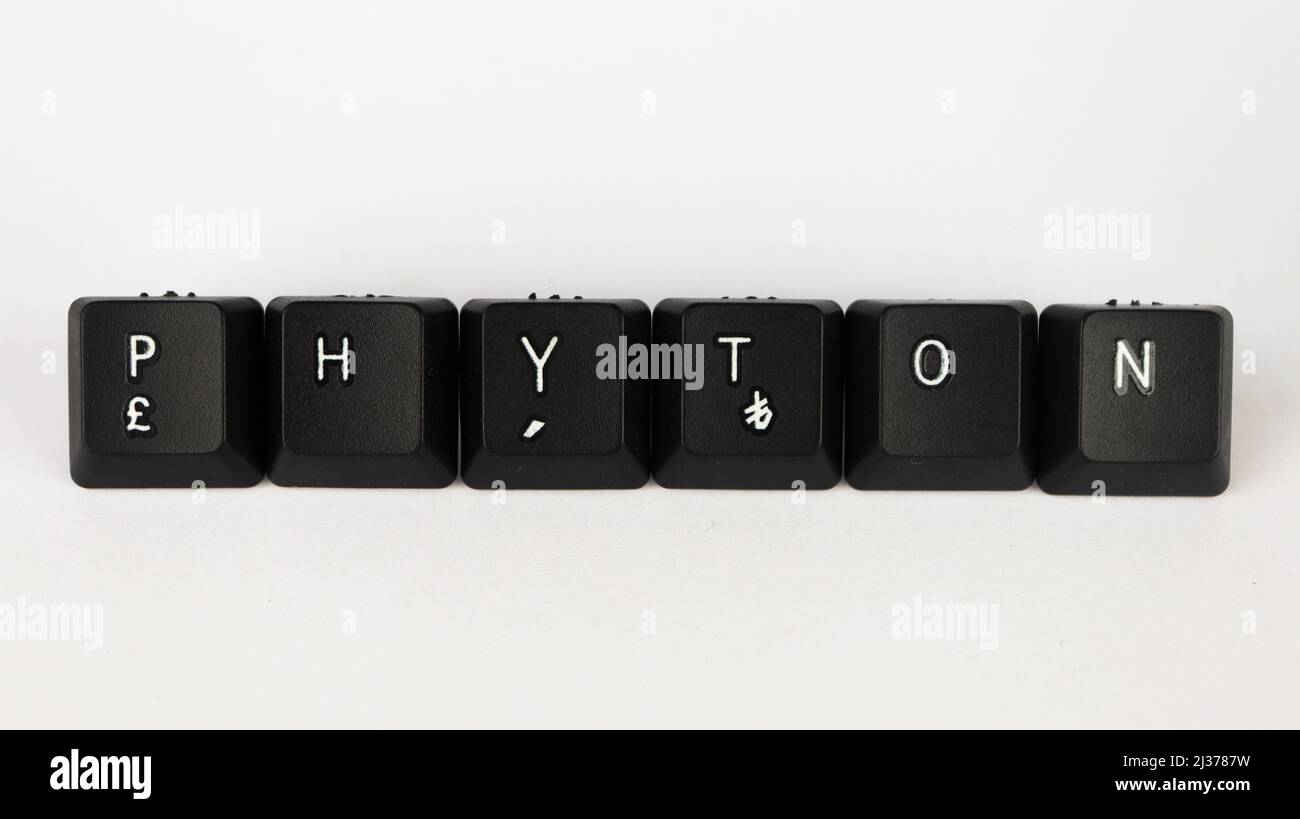 Phyton Text Created With Keyboard Keys Isolated On White Background