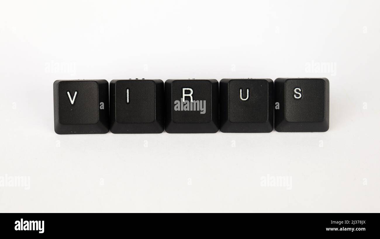 Virus Text Created With Keyboard Keys Isolated On White Background