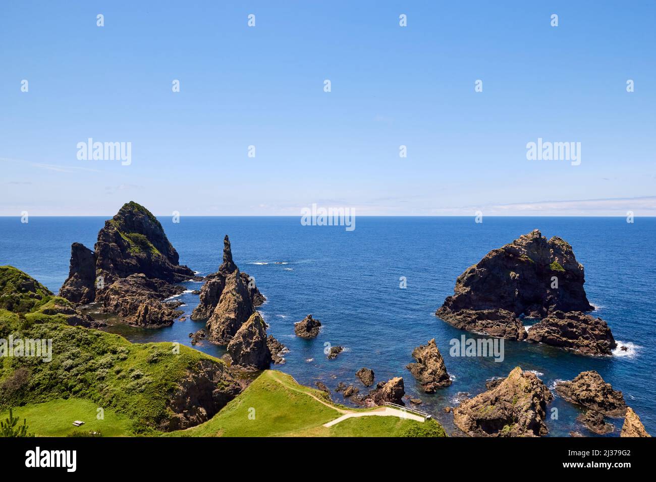 Rock formations, Kuniga Coast, Nishinoshima; Shimane Prefecture, Japan ...