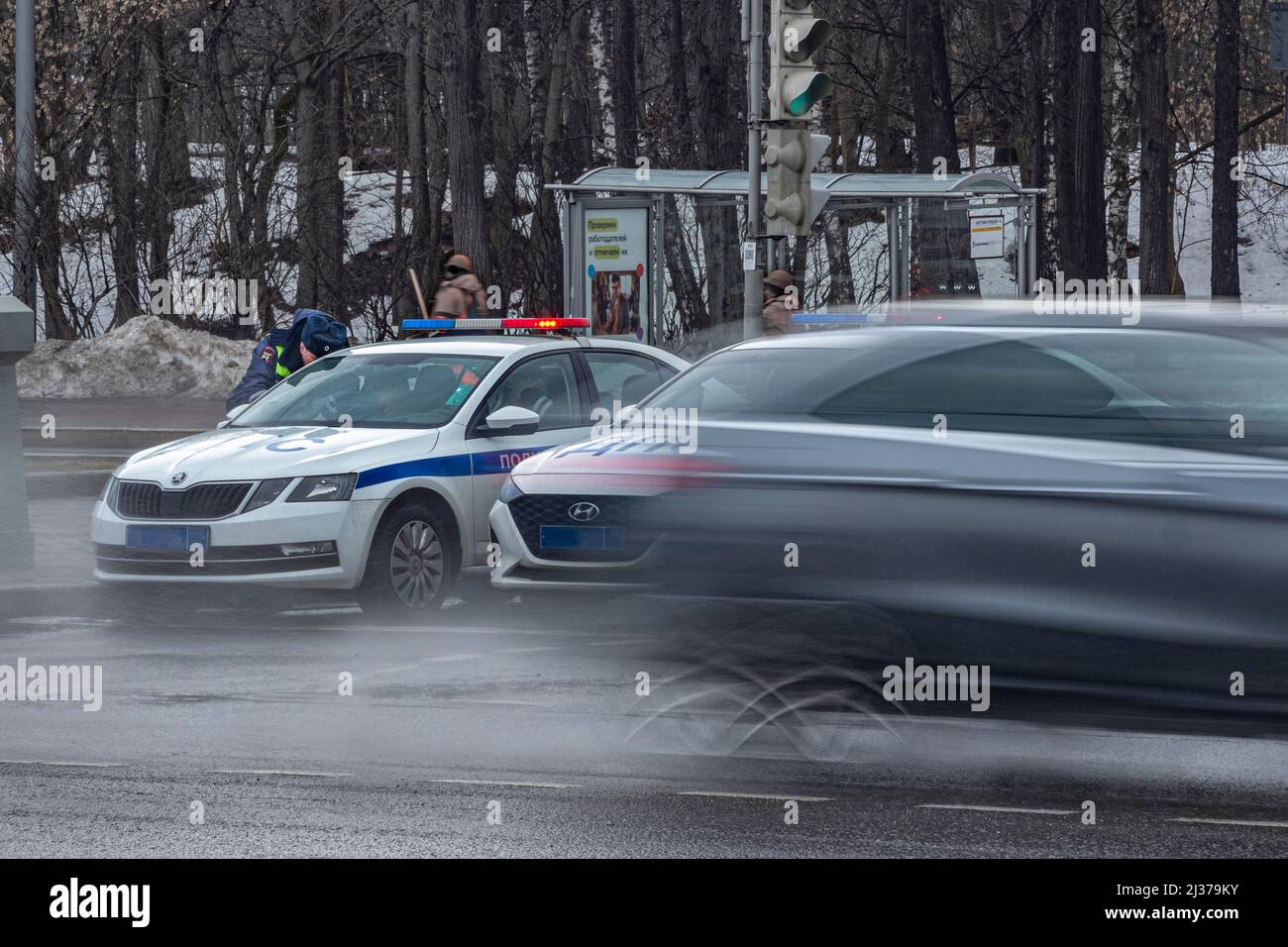 Russia, Moscow. Traffic police cars Stock Photo - Alamy